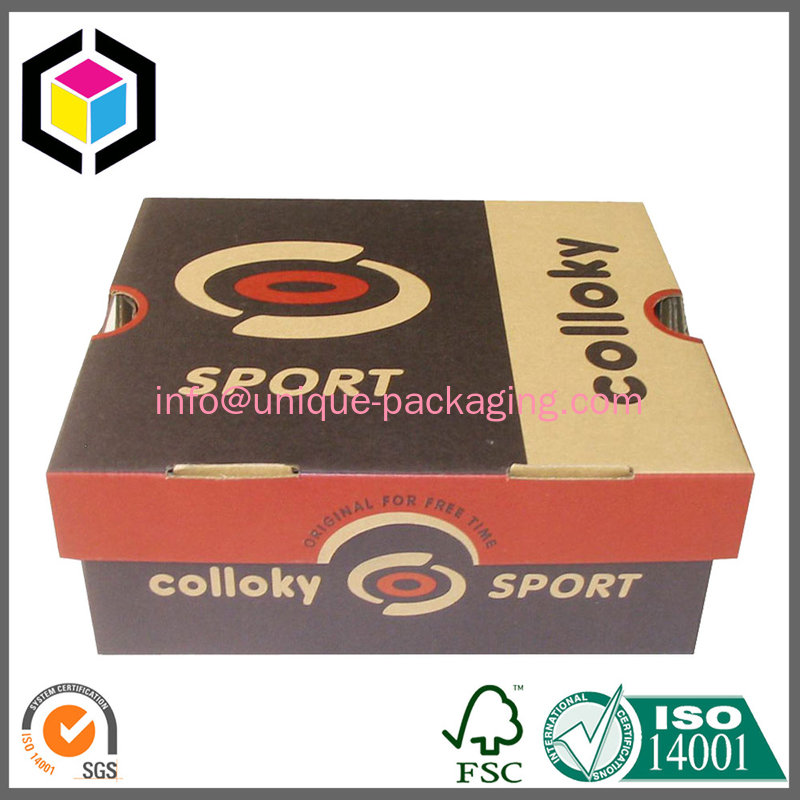 High Quality Color Printing Kraft Cardboard Shoes Box; Strong Folding Shoes Box