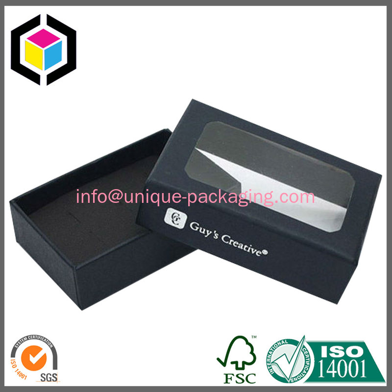Handmade Small Product Packaging Box; Clear Plastic Window Gift Paper Box