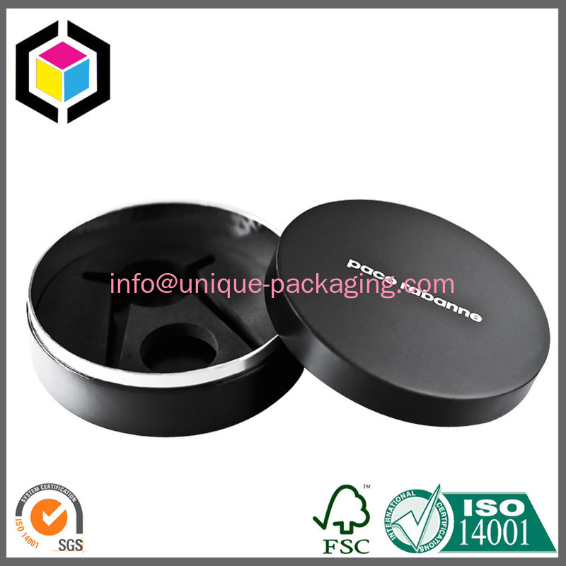 Matte Black Color Print Round Gift Box; Insert Paper Gift Box for Festival