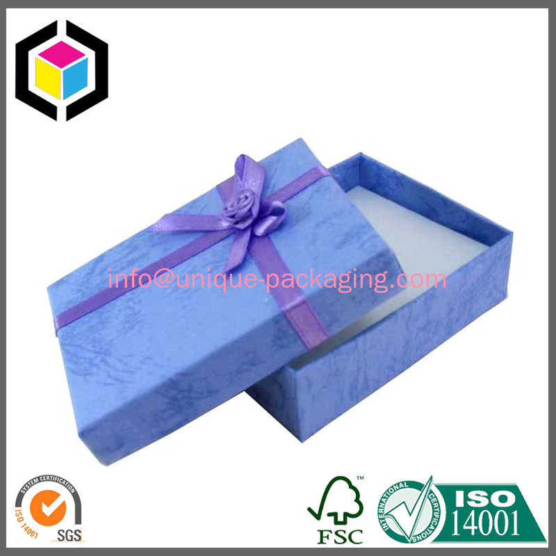 Special Paper Surface Gift Packaging Box; Blue Color Print Cardboard Gift Box