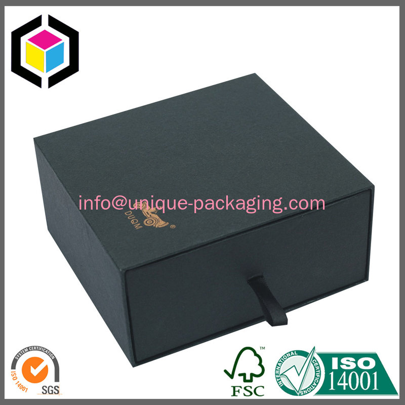 Black Color Printing Chipboard Gift Box; Cosmetics Gift Packaging Paper Box