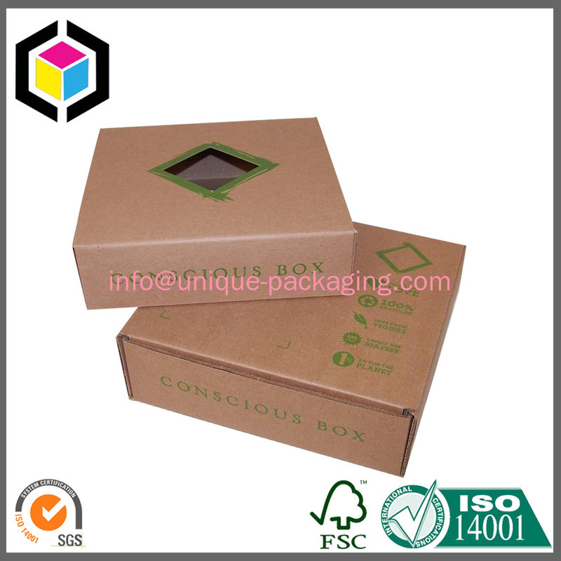Single Wall E Flute Corrugated Shipping Box; Green Color Print Cardboard Box