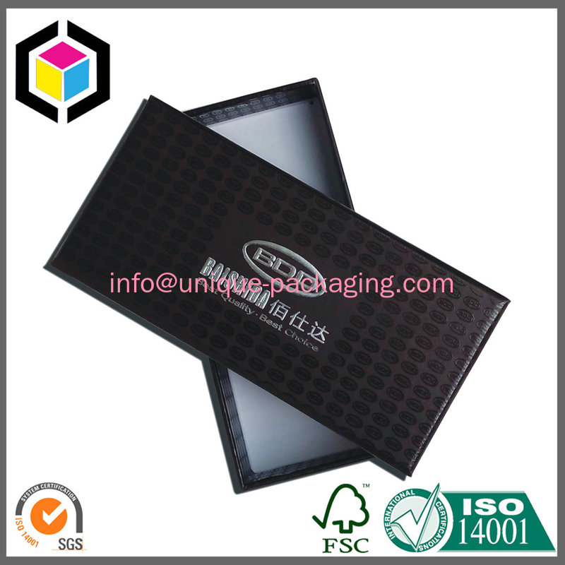 Silver Hot Stamping Logo Gift Paper Box; Luxury Silver Foil Logo Gift Box