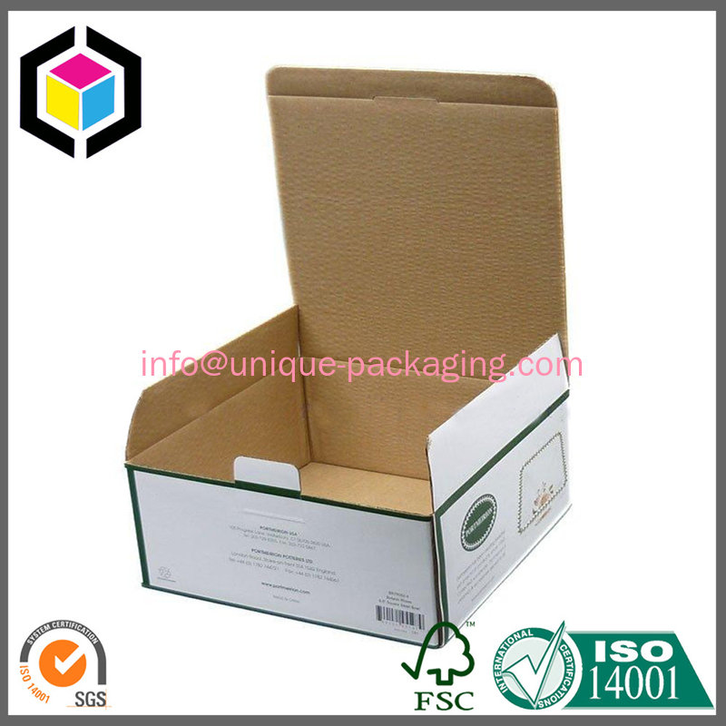 Green Color Printed Paper Corrugated Box; Self-Locking Tab Paper Packaging Box
