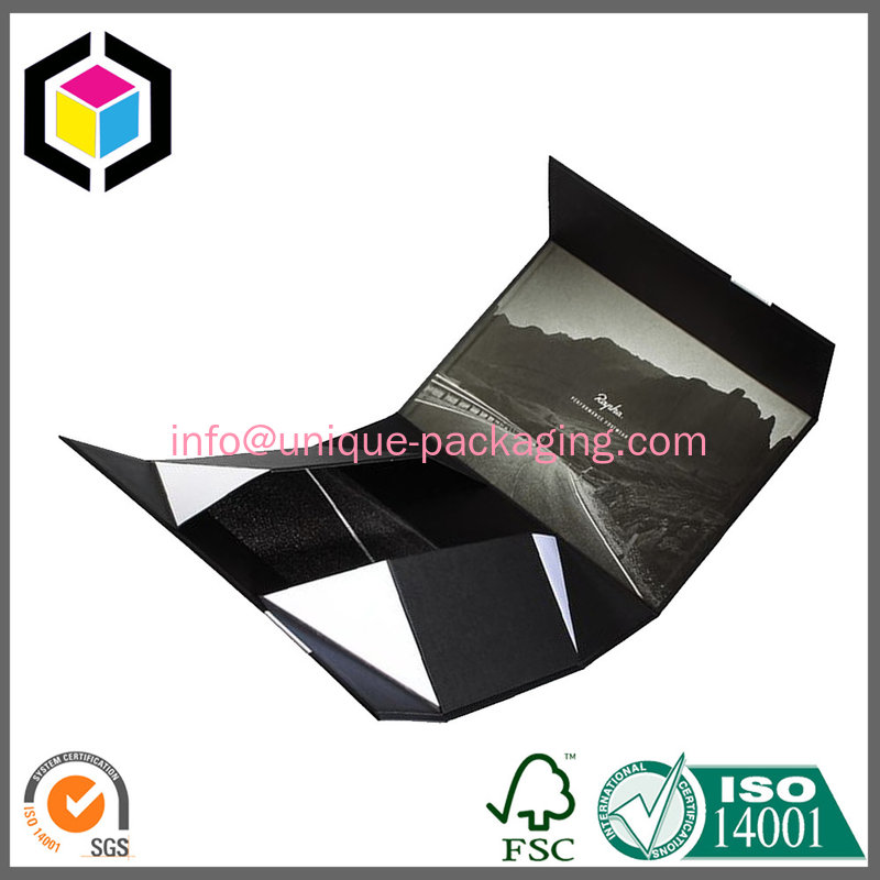 Bespoke Matte Black Color Print Collapsible Gift Box; Gift Packaging Box