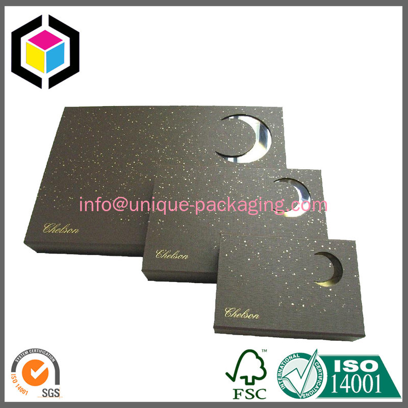 Matte Black Color Printing Paper Box for Eyelash; Window Gift Paper Box