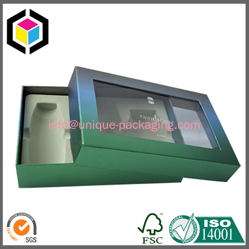 Clear Window Color Printed Cosmetics Paper Box; EVA Insert Color Gift Box