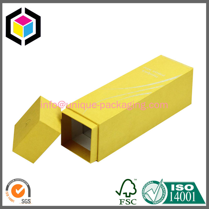 Matte Yellow Color Print Cosmetic Perfume Paper Box; High Quality Gift Box