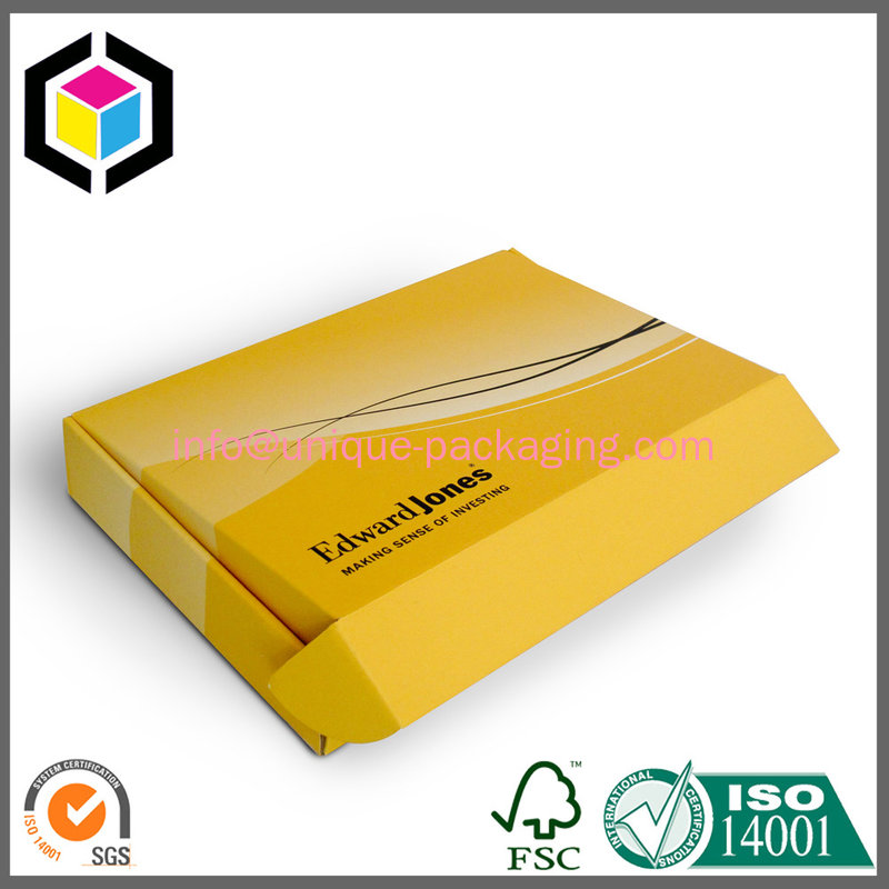 Tuck Top Corrugated Shipping Box; Matte Yellow Color Printed Corrugated Box