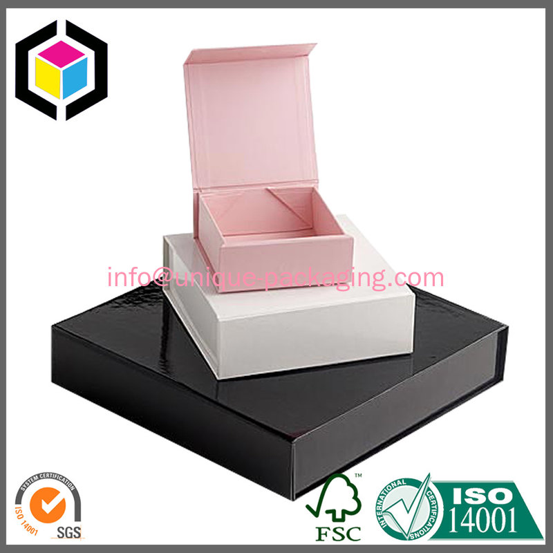 Colorful Design Chipboard Paper Gift Box; Collapsible Glossy Color Paper Box