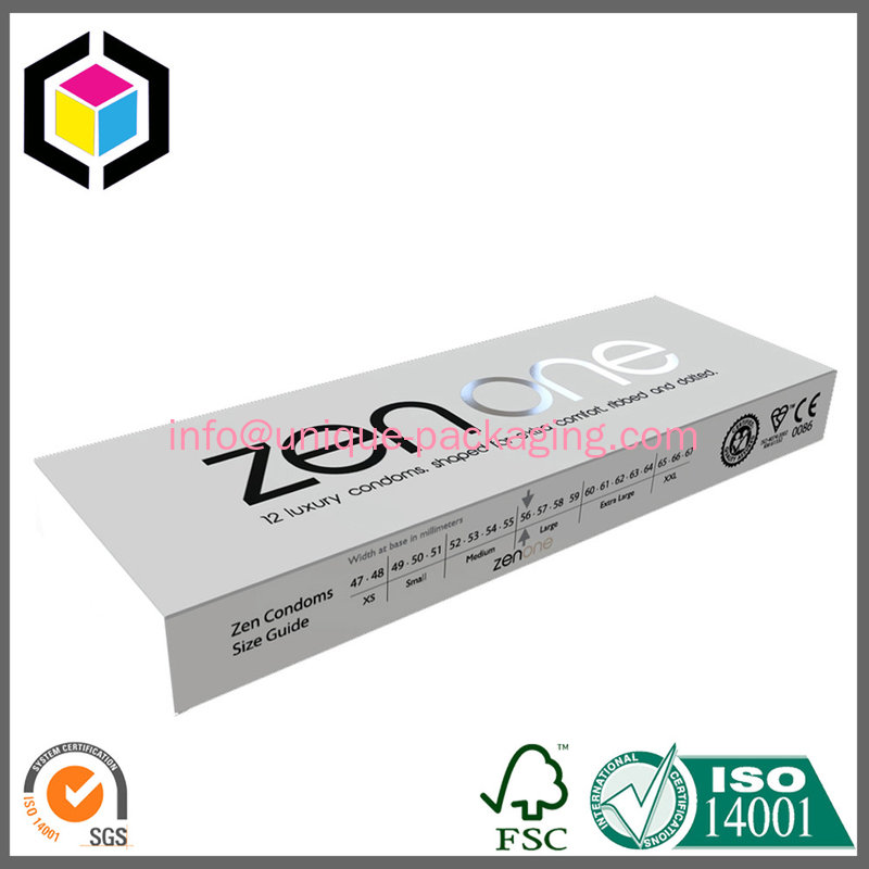 Silver Foil Logo Luxury Carton Pack Box for Condoms; Gift Paper Box