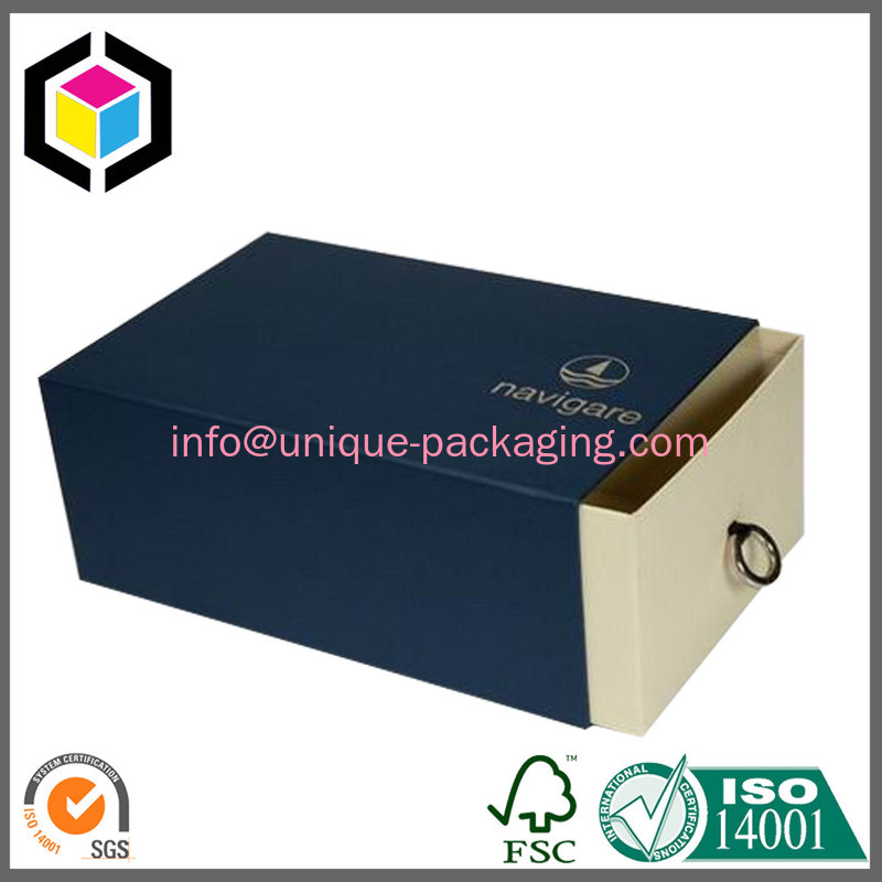 Black Color Print Cardboard Paper Drawer Gift Box; Slide Insert Paper Box