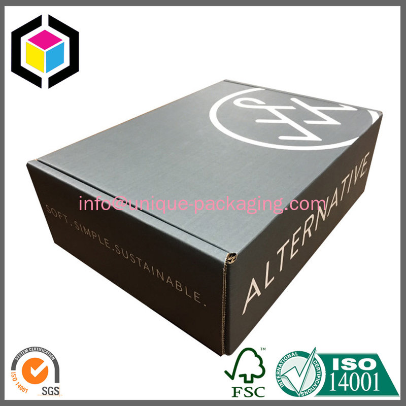 Black Color Print Custom Logo Corrugated Shipping Box; Cardboard Mailing Box