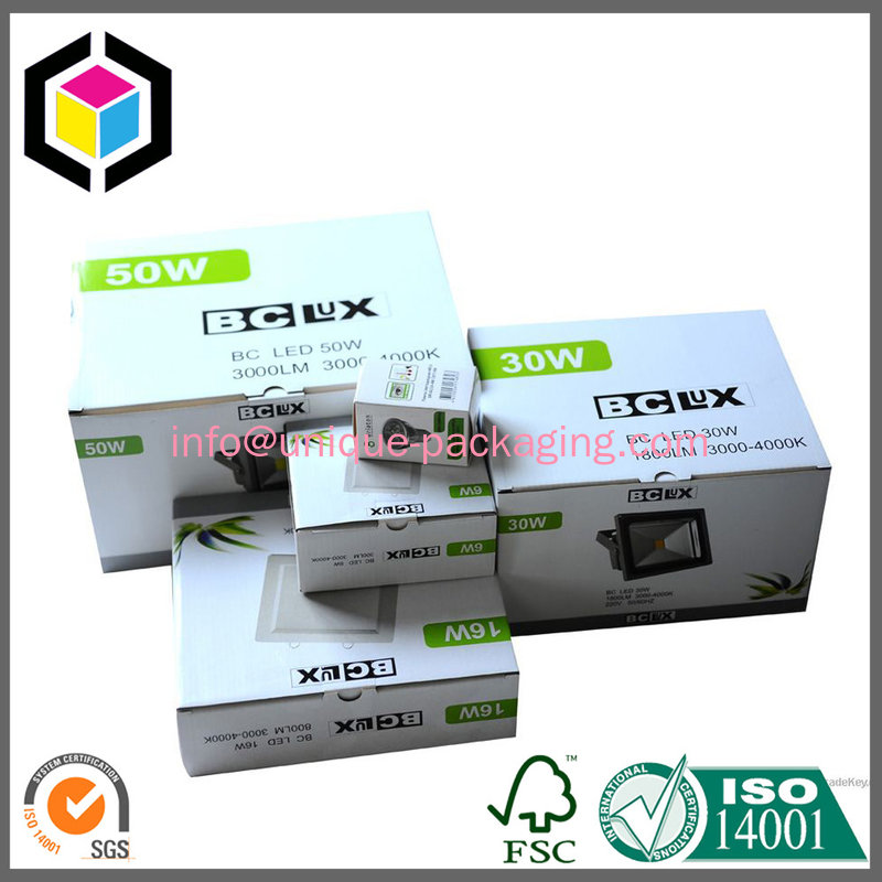 Glossy Color Printed Corrugated Cardboard Packaging Box with Locking Bottom