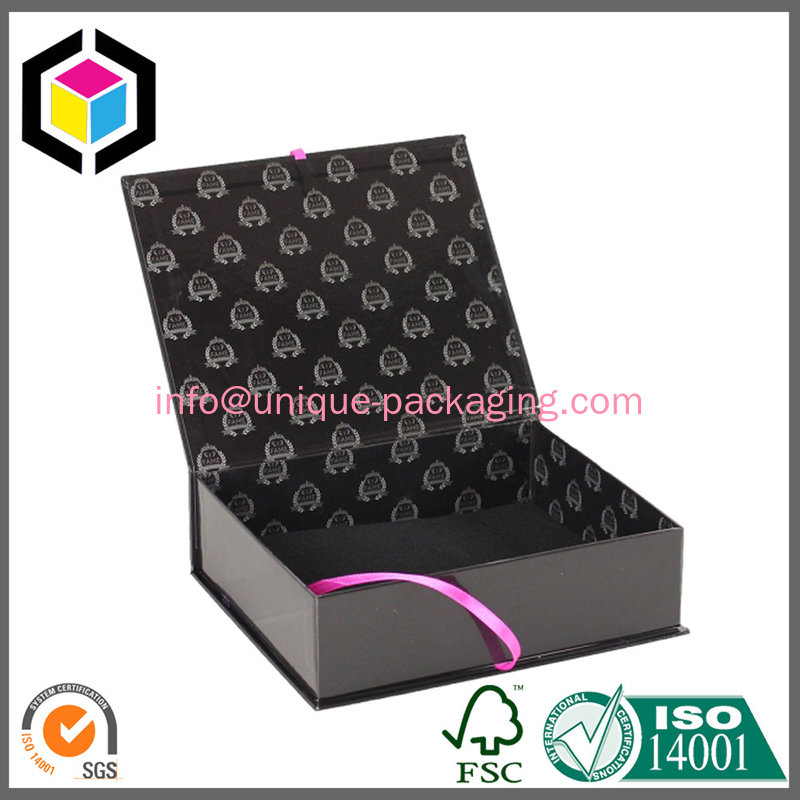 Black Color Printed Hair Extension Packaging Box; Luxury Gift Paper Box