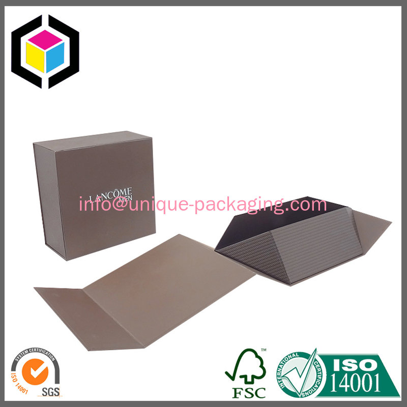 Luxury Quality Collapsible Gift Paper Box; Brown Color Printed Paper Box