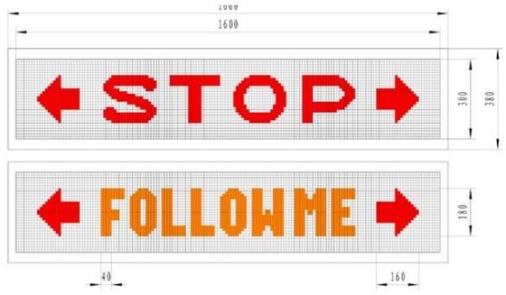outdoor airport vehicle led message sign board car FOLLOW ME display