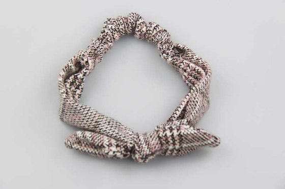 2017 New design bow knot check cotton fabric elastic hairband