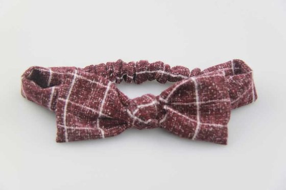 2017 new design bow tie headband with flower printing for ladies