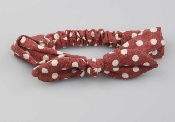 Fashion red based white dot printed bow headwrap Fashion Hair Accessories