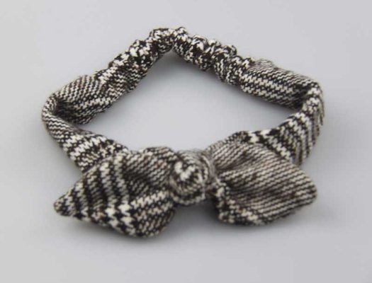 Graceful bow tie headband with checked pattern for ladies fashion accessories