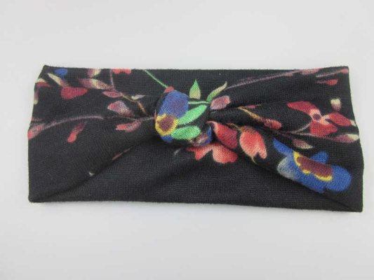 Flora Polyester Knit Ear Warmer Headband Exotic elastic fashion printing multifunctional headwrap for girl