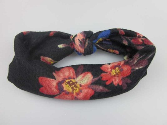 Flora Polyester Knit Ear Warmer Headband Exotic elastic fashion printing multifunctional headwrap for girl