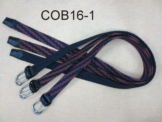 Mens Casual Waistband Belts Woven Stretch Braided Leather Buckle Belt