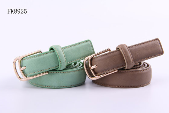 Green Brown Womens Dress Belts Ladies Fashion Belts 2.4cm Width fashion pu belt for women