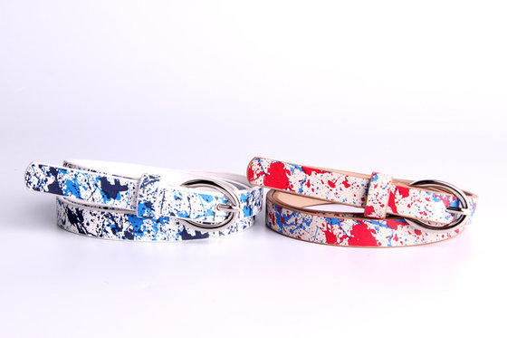New Design Colorful Fashionable Belts Ladies Fashion Belts 100% pu printed pattern belt
