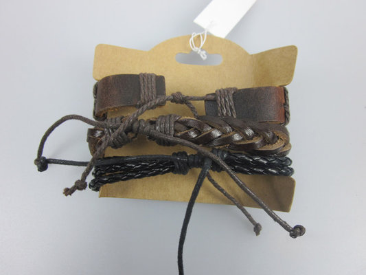 2017 Handmade Braided leather bracelet men leather bracelet set