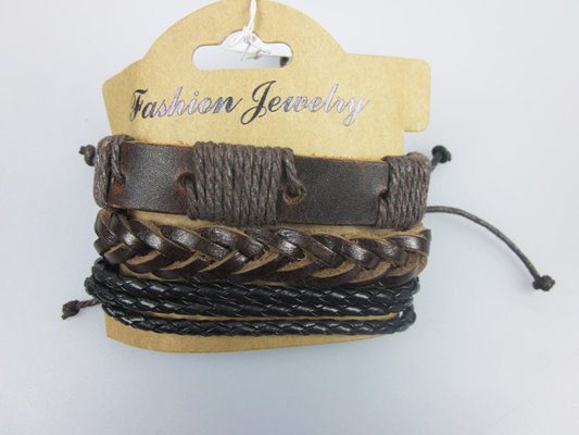 2017 Handmade Braided leather bracelet men leather bracelet set