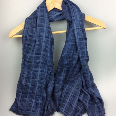 China Sourcing Services Canton Fair Buying Agent 100% Cotton Blue Scarf 130*130cm