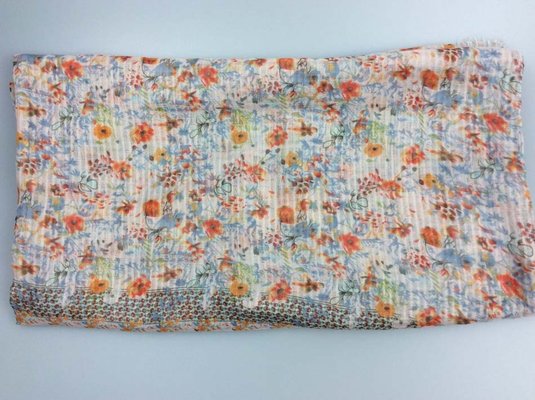 90*180cm Hong Kong Buying Agent 100% Polyster Dyeing Flower Pattern Scarf