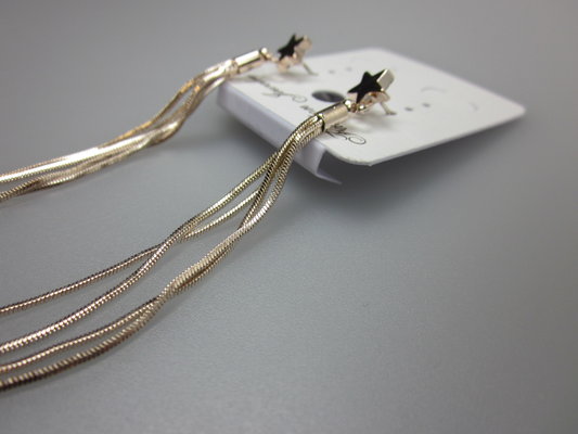 Imitation Jewelry Plated Stars Shape Earring With Metal Tassel In YiWu Sourcing Market Agent