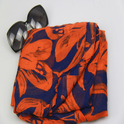 Orange  Lady Scarves print pattern polyester scarf fashion scarves and shawls
