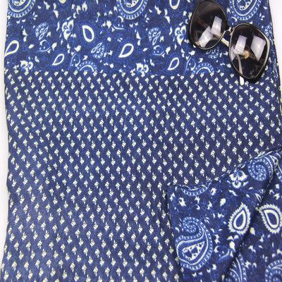OEM ODM Blue Scarves And Shawls acrylic lady fashion polyester scarf