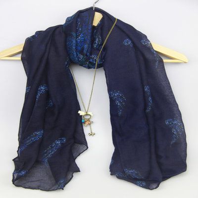 Comfortable Polyester Scarves And Shawls Fashion Women Tassel Style Polyester Cotton Scarf