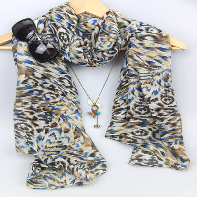 polyester scarf with beautiful flower voile scarf long Soft Warm Wraps and Shawls