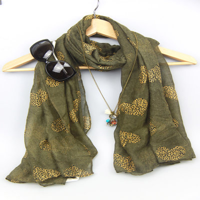 Green Soft  Scarves And Shawls european style custom printed polyester scarves