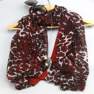Custom Red Polyester Printing Scarf 70*180cm fashion spring  polyester cotton scarves