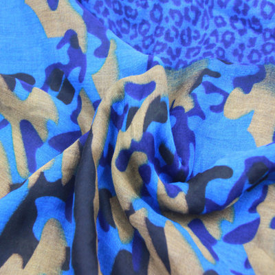 Shawl 100*175cm Printing Scarf 100% Polyester Blue shawl fashion scarves