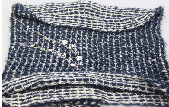 China Sourcing Agent Guangzhou Export Agent Knitting Blue Scarf 33*75cm