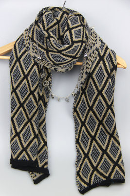 China Purchasing Agent 100% Acrylic Blk Knitted Scarf Buying Agent In China
