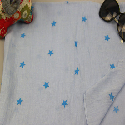 China Sourcing Agent Yiwu Export Agent Printed Blue Scarf 74×180cm