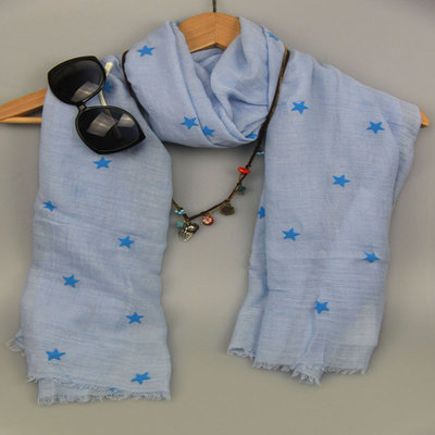 China Sourcing Agent Yiwu Export Agent Printed Blue Scarf 74×180cm
