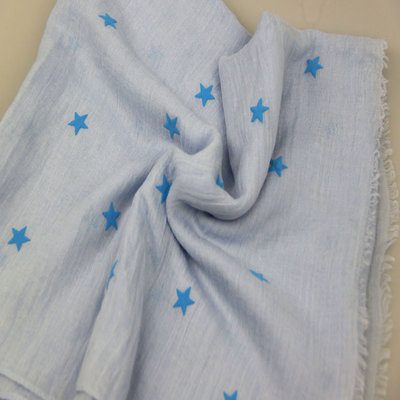 China Sourcing Agent Yiwu Export Agent Printed Blue Scarf 74×180cm