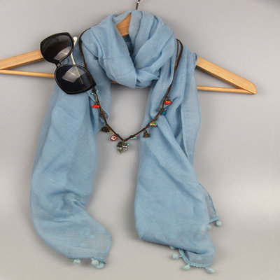 Blue Scarf Polyester Shawl Yiwu Sourcing Agent Guangzhou Market China Export Agent