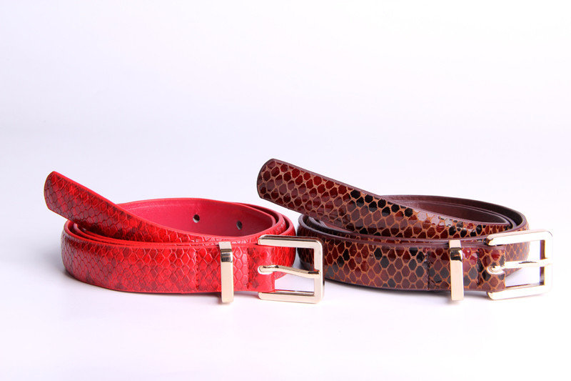 shiny PU leather belt fashion long buckle narrow belts for ladies longer style woman PU belt