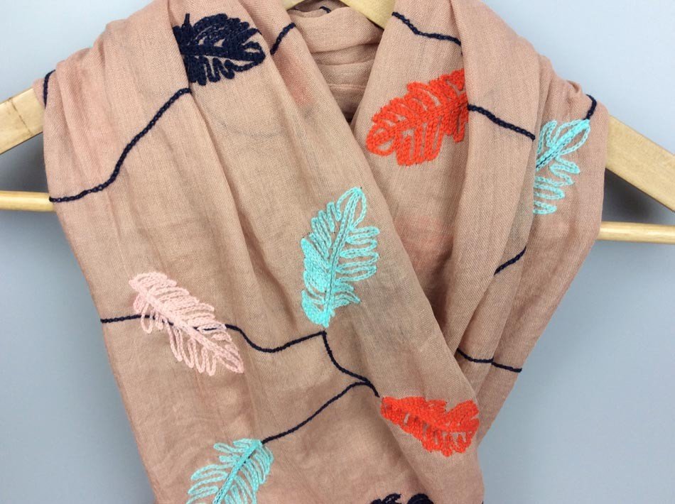 90*180cm Leaf Pattern Scarf And Shawl Agents In China For Sourcing